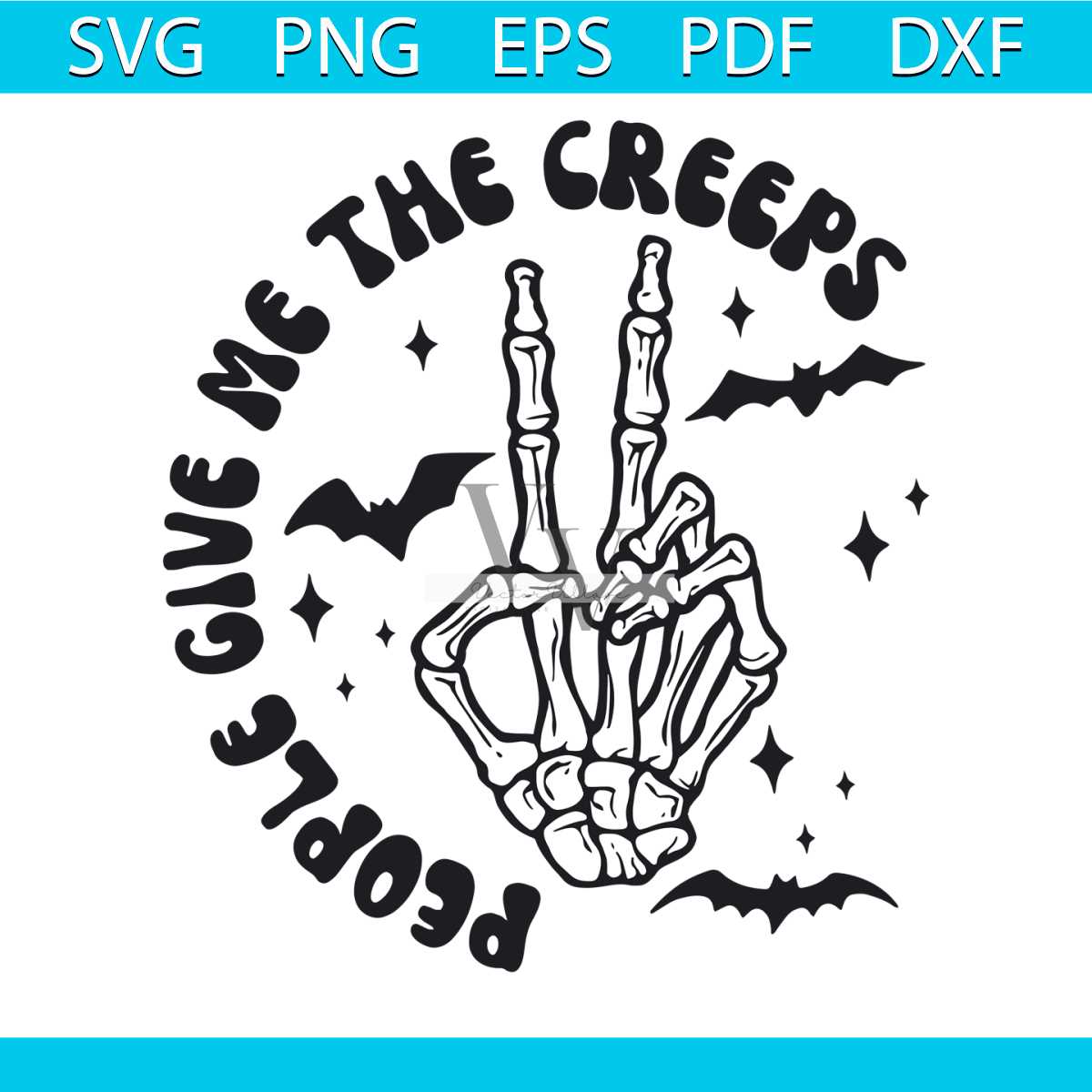 People Give Me The Creeps Peace Skeleton Hand SVG File - Inspire Uplift