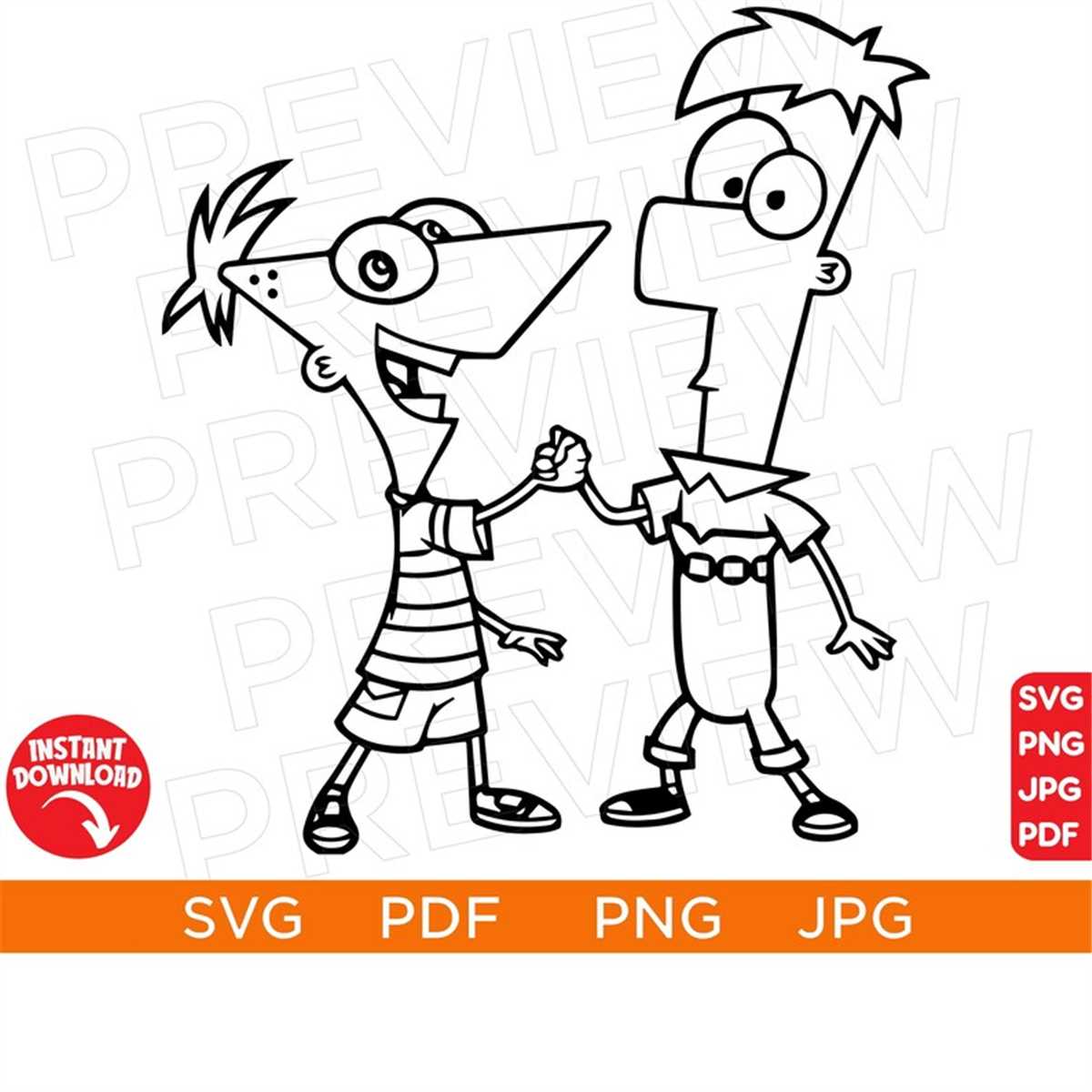 Vector Phineas and Ferb SVG Disneyland Ears clipart SVG Disn | Inspire ...