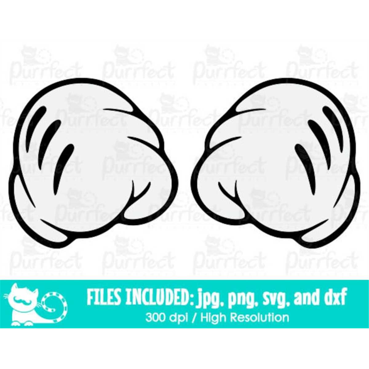 Mouse Gloved Hands SVG, Mickey Close Fists SVG, Digital Cut | Inspire ...