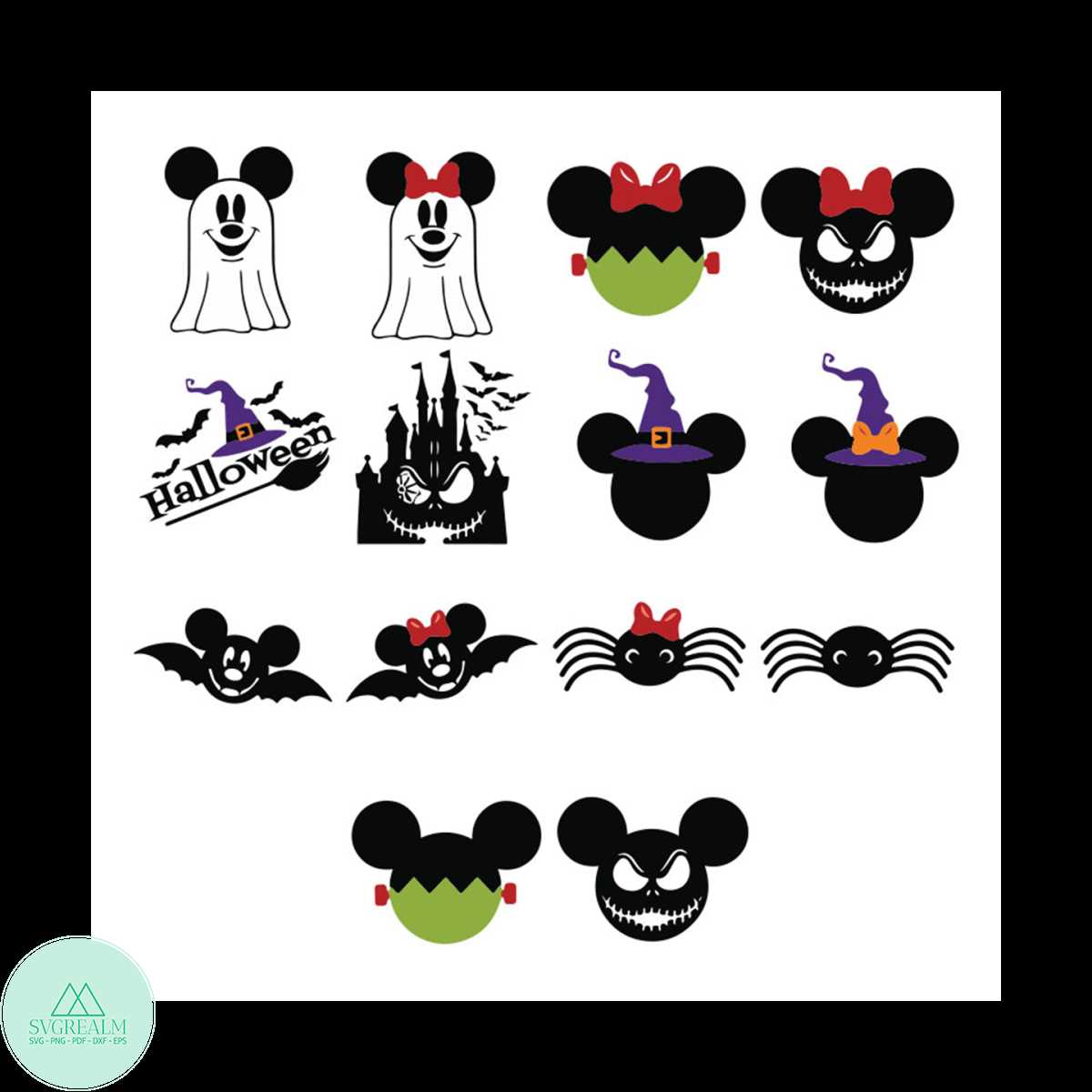 Halloween Mickey Boo Head Bundle Svg, Disney Svg, Halloween - Inspire ...
