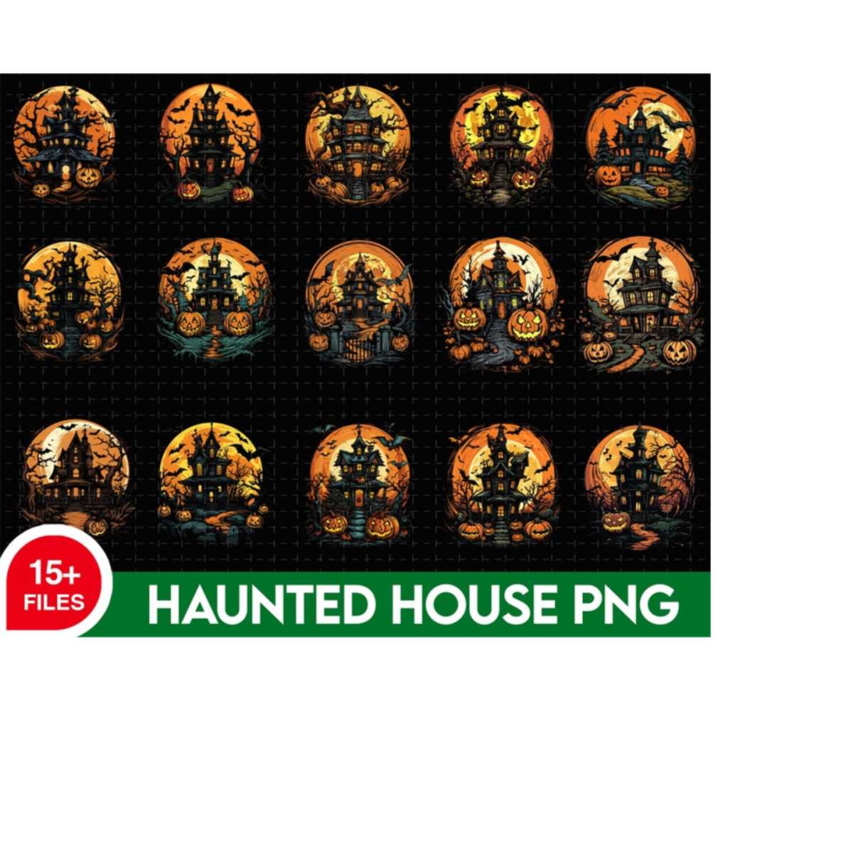15 Halloween Haunted House PNG, Halloween Png Bundle, Spooky | Inspire ...