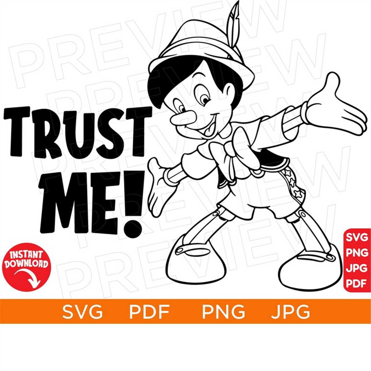 Trust Me! SVG Pinocchio SVG Disneyland Ears Pinocchio Disne | Inspire ...