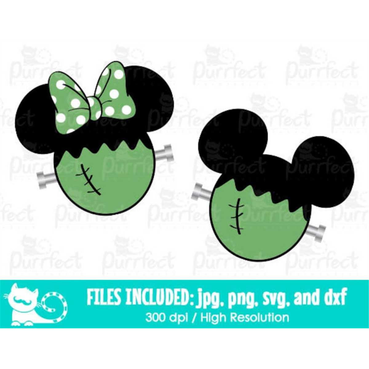 Mickey and Minnie Frankenstein SVG, Mickey and Minnie Monste | Inspire ...