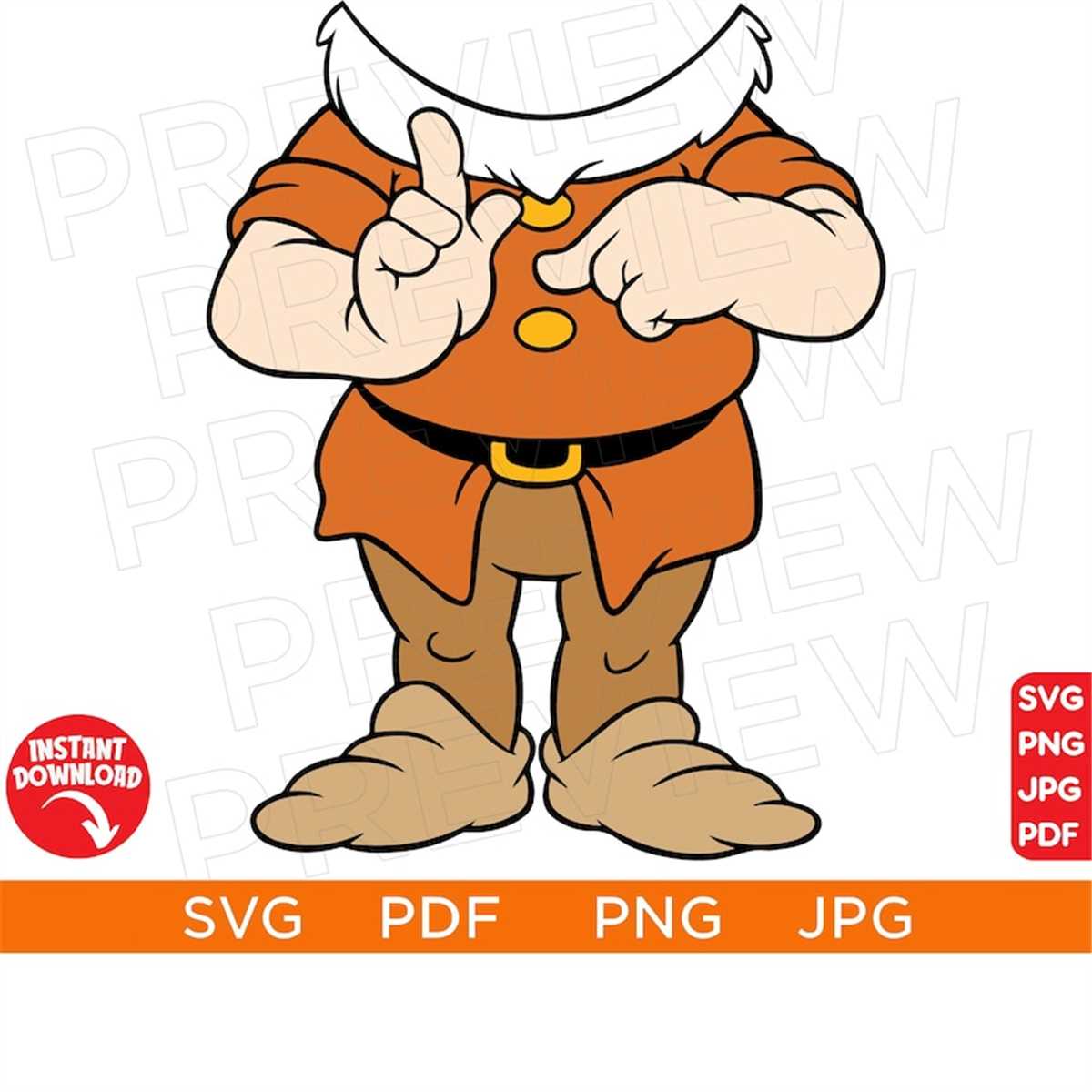 Doc Dwarf Vector SVG, Snow White Seven Dwarfs SVG Grumpy Dwa | Inspire ...