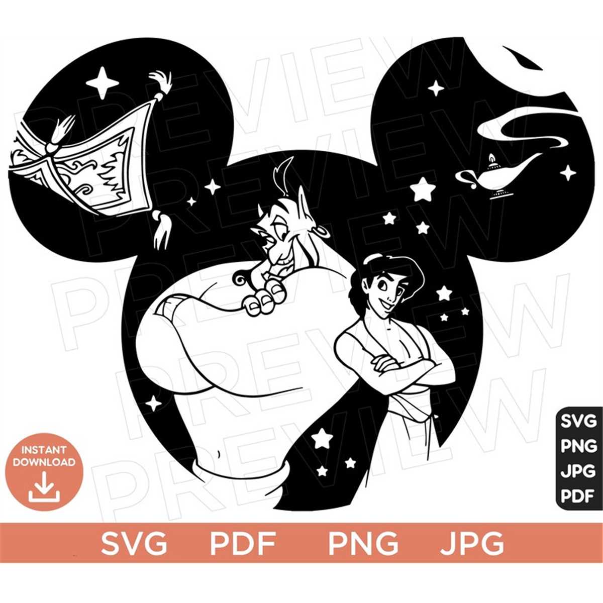 Aladdin Vector Svg, Genie SVG, Magic Carpet Svg Magic Lamp S - Inspire ...
