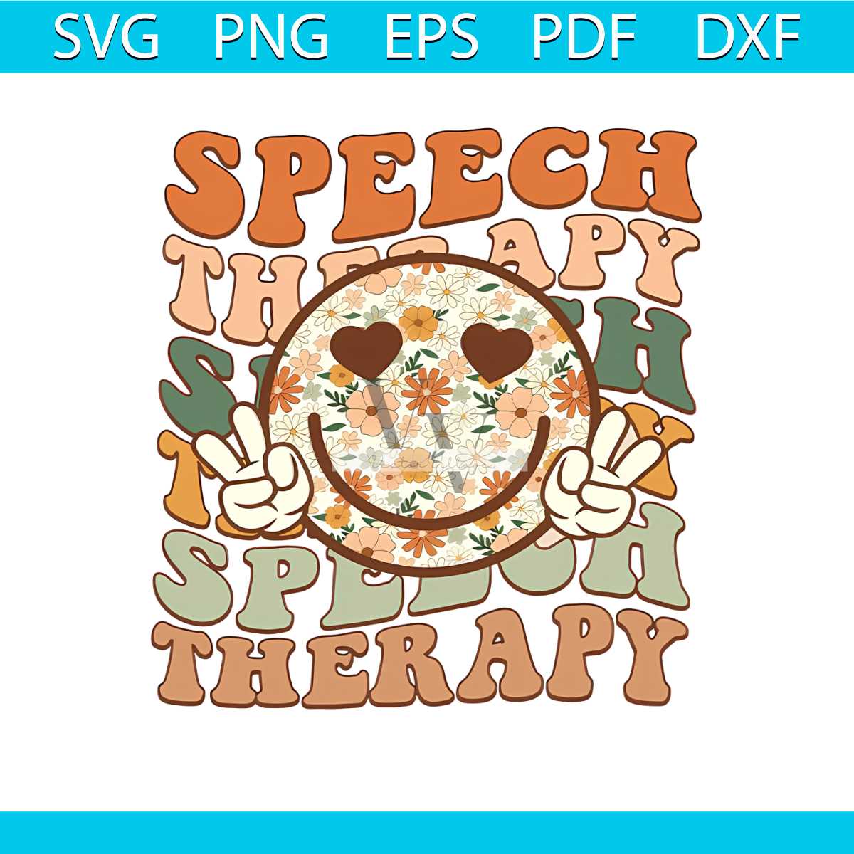 Speech Pathologist Smiley Face SVG Speech Therapy PNG File - Inspire Uplift