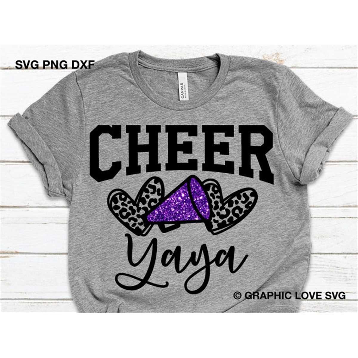 Cheer Yaya Svg, Leopard Football Purple Glitter Cheerleader | Inspire ...