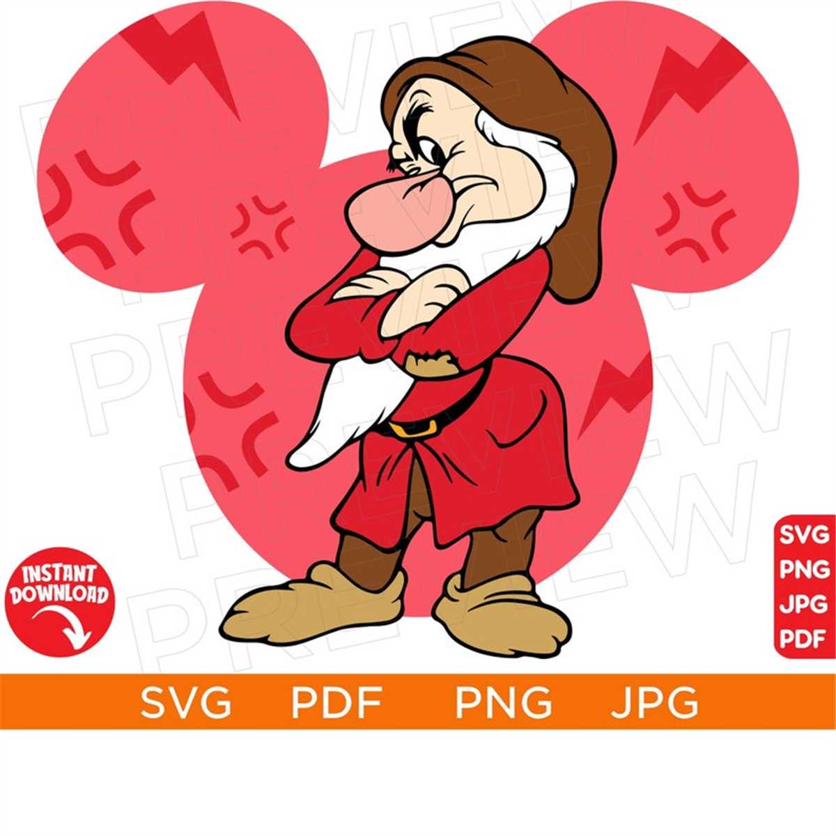 Grumpy happy face SVG, Snow White Seven Dwarfs SVG Grumpy Dw | Inspire ...