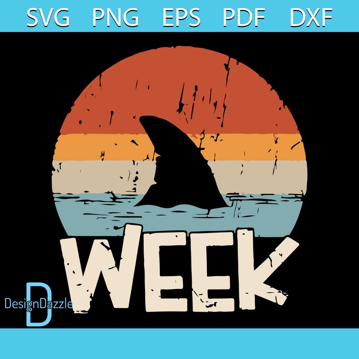 Shark Week Vintage Save The Sharks SVG Cutting File - Inspire Uplift