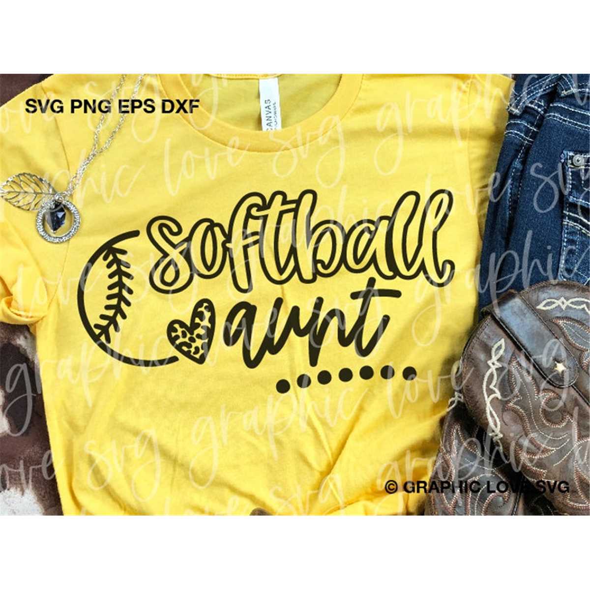 Cute Softball Aunt Svg, Leopard Heart Svg, Cheetah Softball | Inspire ...