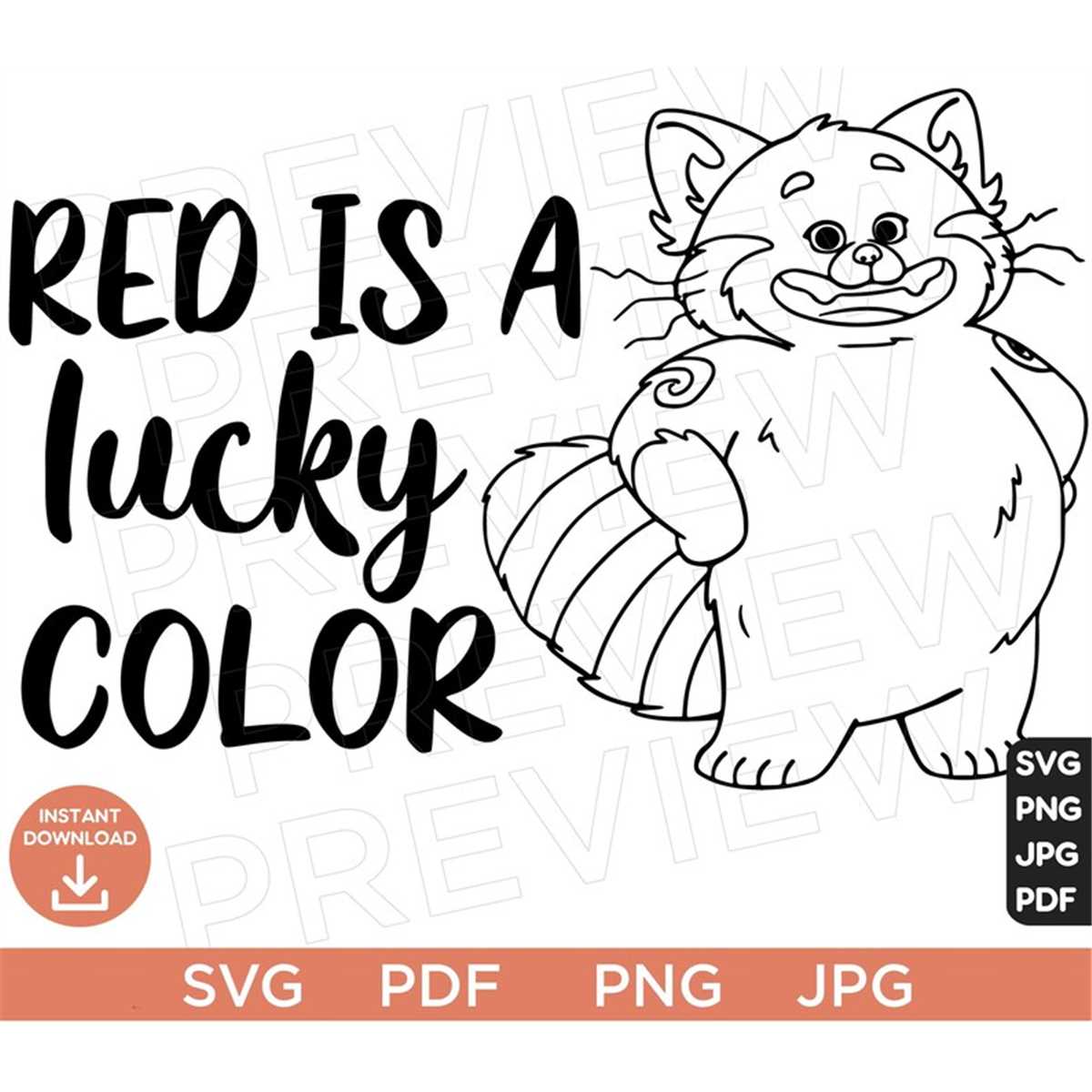 Red Is A Lucky Color SVG, Turning Red Mei Lee, Red panda cli | Inspire ...