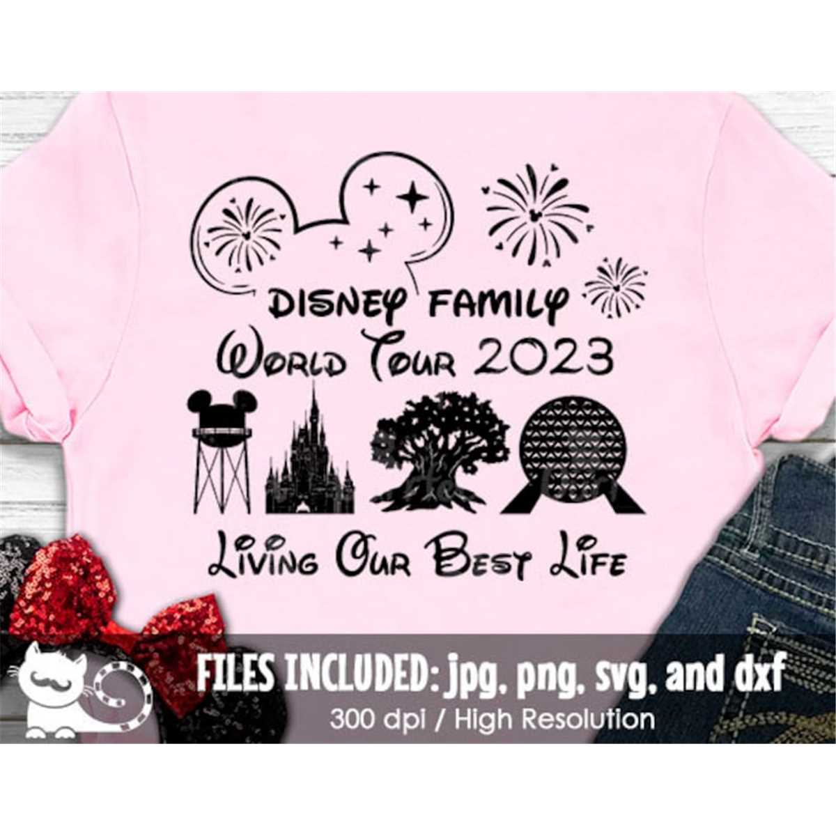 Mouse Family World Tour 2023 Living Our Best Life SVG, Vacat - Inspire ...