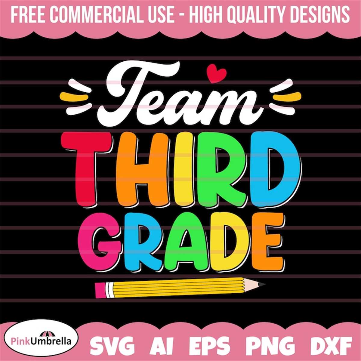 Team Third Grade Svg, 3rd Grade Svg, Back to School Svg, Thi | Inspire ...