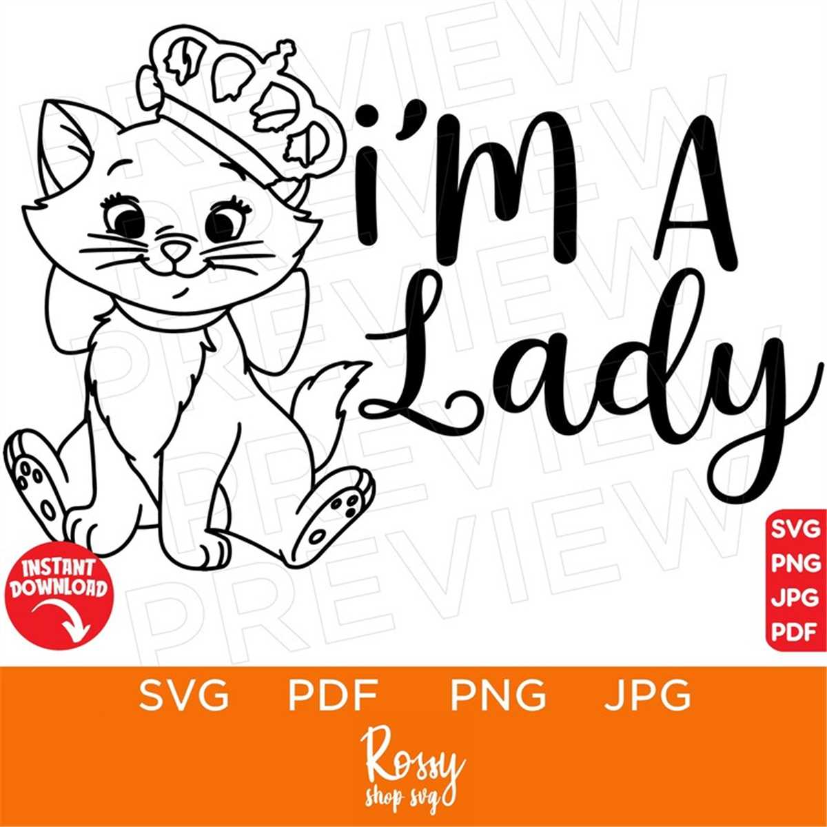 I'm A Lady SVG Marie The Aristocats Svg png clipart, Disneyl - Inspire ...