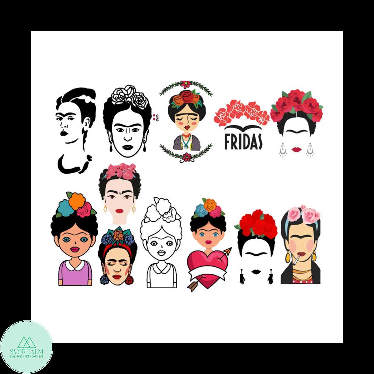 Frida Bundle svg, Frida Mexico Kahlo Frida silhouette, frida | Inspire ...