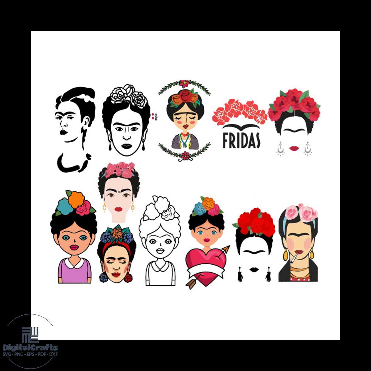 Frida Bundle svg, Frida Mexico Kahlo Frida silhouette, frida | Inspire ...
