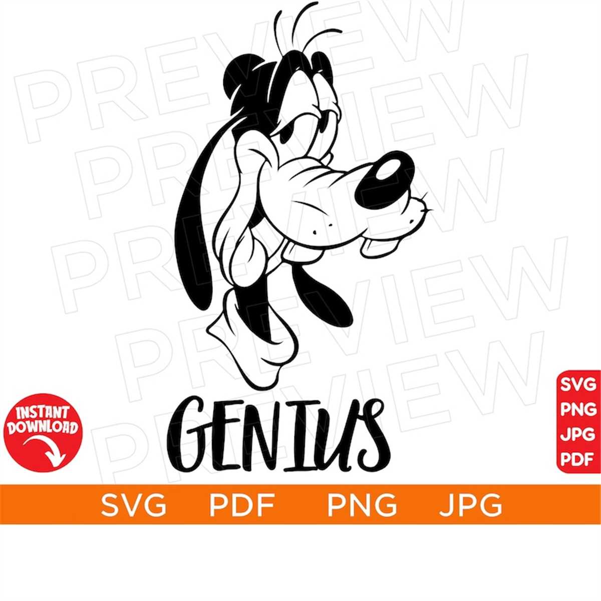 Genius Goofy Vector Svg, Goofy Ears SVG Mouse png, Disneylan - Inspire ...