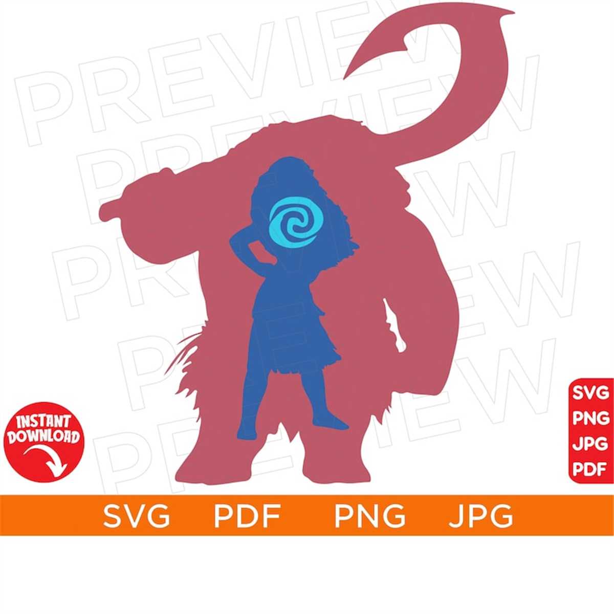 Moana and Maui vector SVG Princess SVG Disneyworld ears svg | Inspire ...