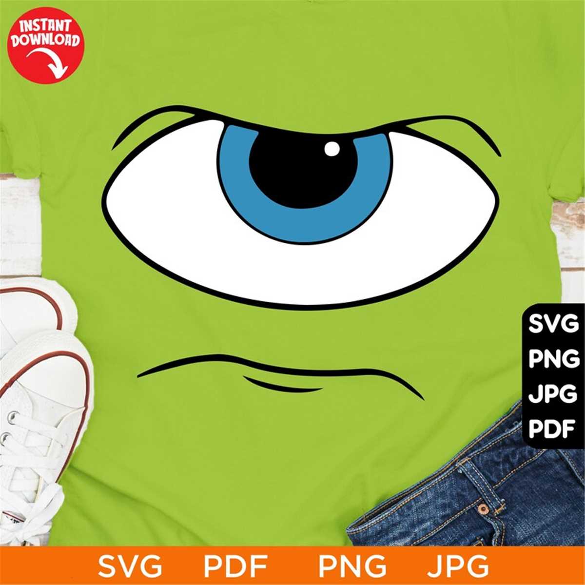 Mike Monster Face vector Svg, Monsters Inc SVG Disneyworld m | Inspire ...