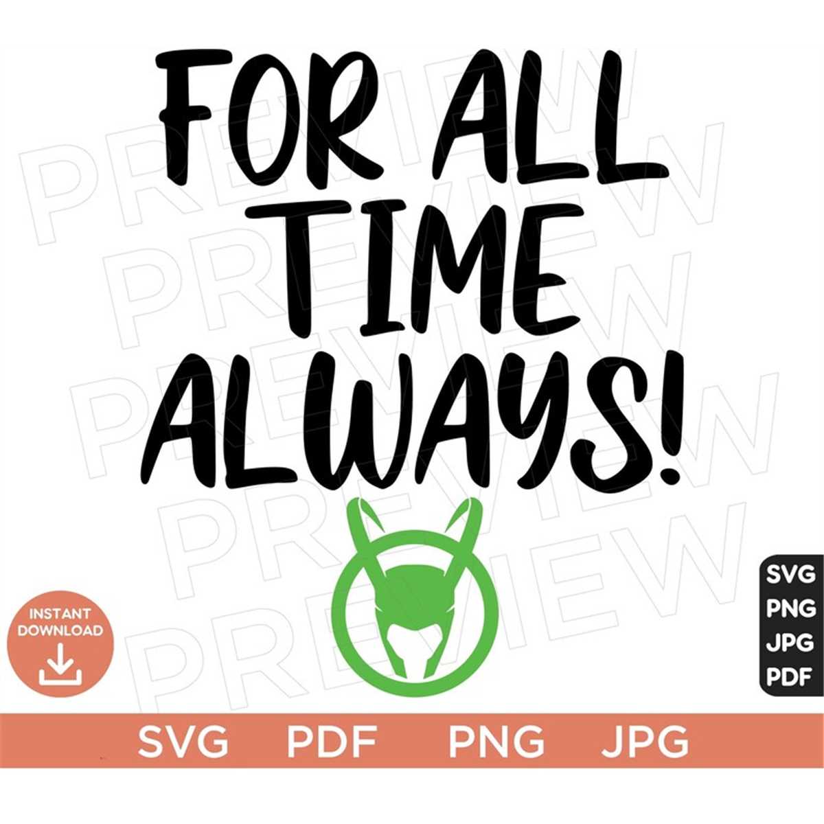 For All Time Always SVG Disneyland Ears Clipart Loki Avenger | Inspire ...