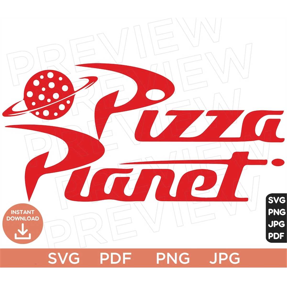 Pizza Planet Svg, Toy Story Svg Ears svg png clipart, cricut | Inspire ...