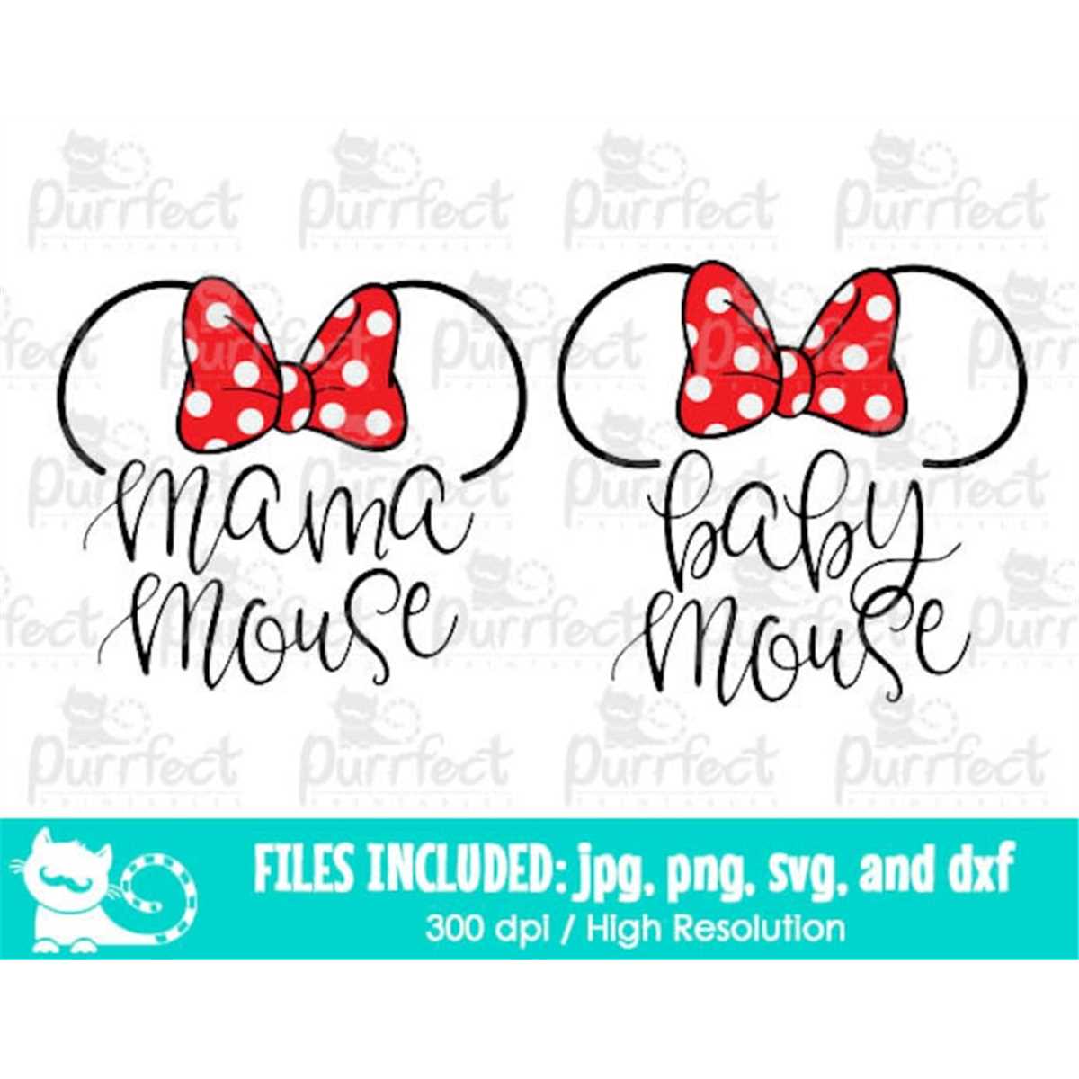 Mama Mouse Baby Mouse SVG, Digital Cut Files in svg, dxf, pn | Inspire ...