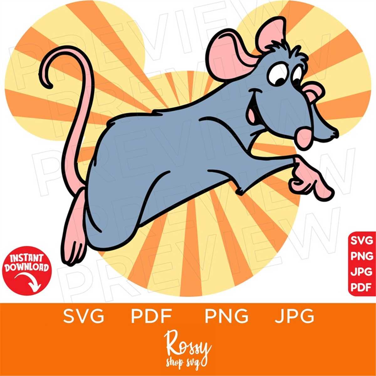 Remy Ratatouille SVG , Disneyland Ears, Clipart, Anyone Can - Inspire ...