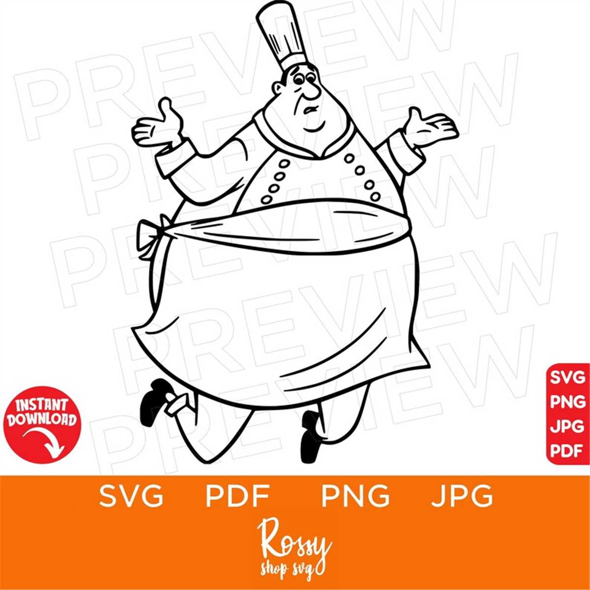 Auguste Gusteau Ratatouille SVG , Disneyland Ears, Clipart, | Inspire ...