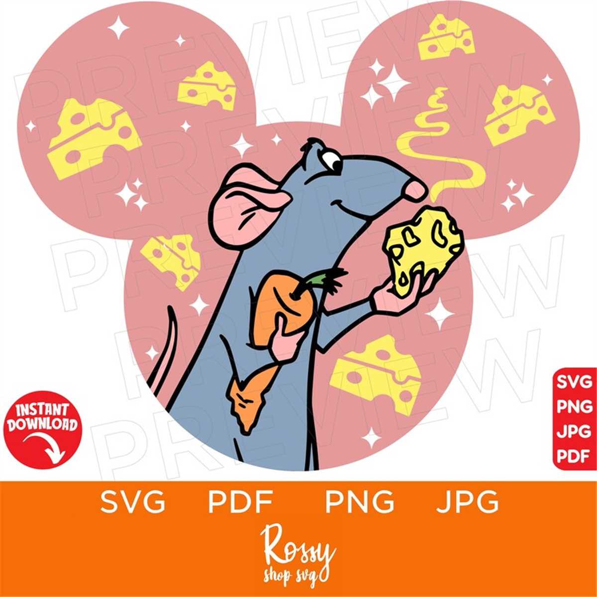 Remy Ratatouille SVG , Disneyland Ears, Clipart, Anyone Can | Inspire ...