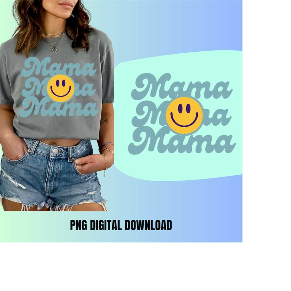 Retro Mama PNG, Mama Retro Smiley Png, Mama Png, Sublimation | Inspire ...
