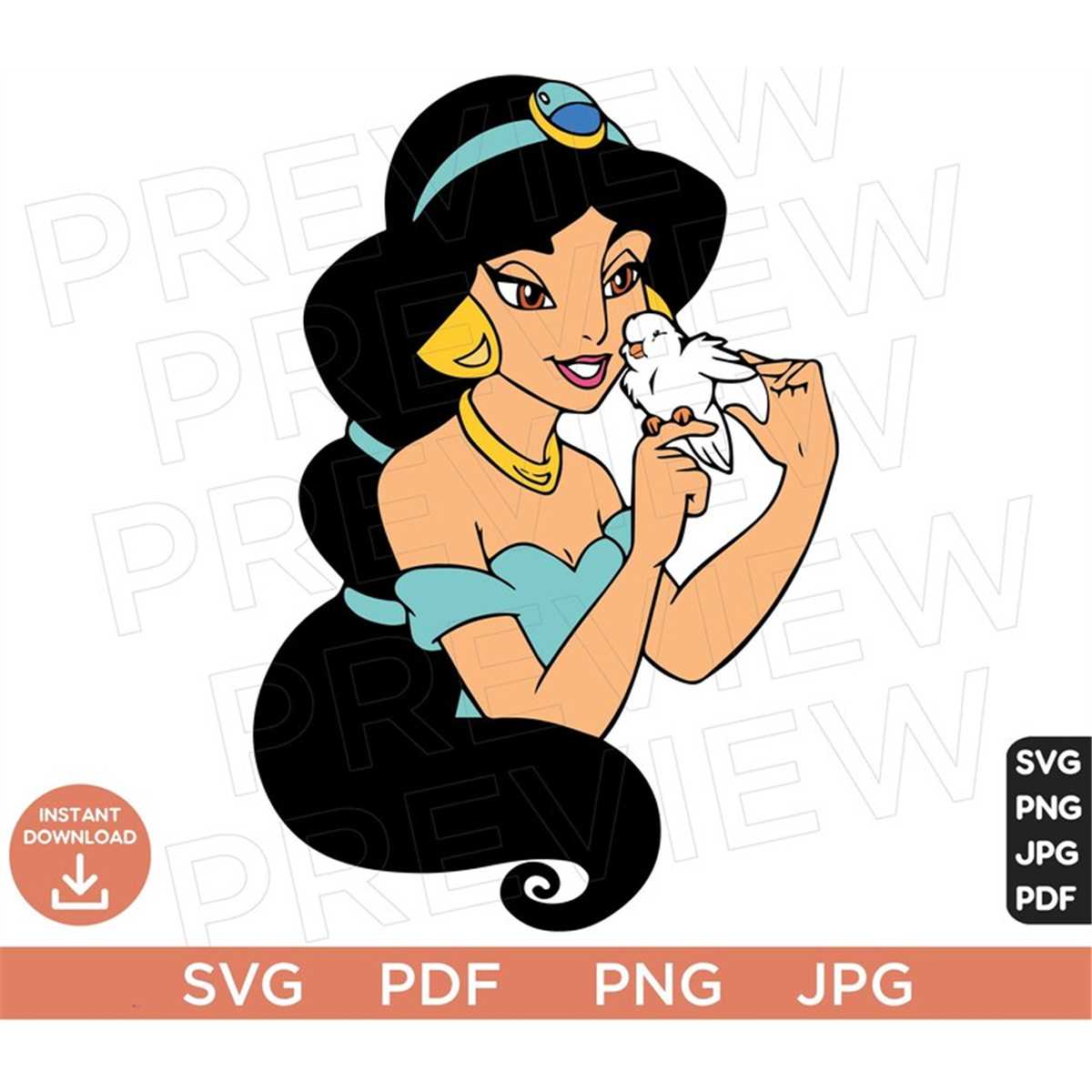 Jasmine SVG Aladdin png clipart, Princess Disneyland ears sv | Inspire ...