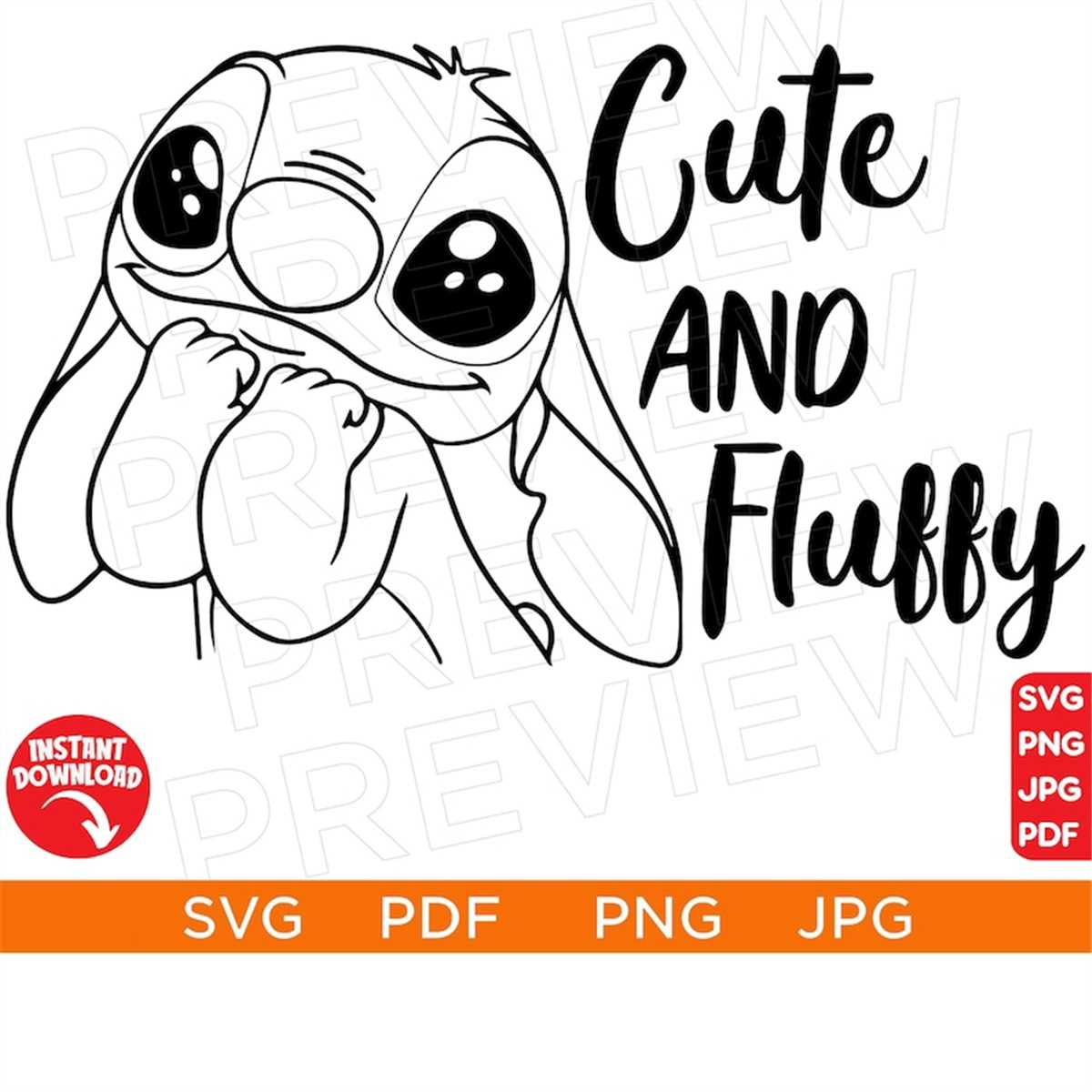 Stitch Cute and fluffy Disneyland Svg, Stitch svg Ears svg p | Inspire ...