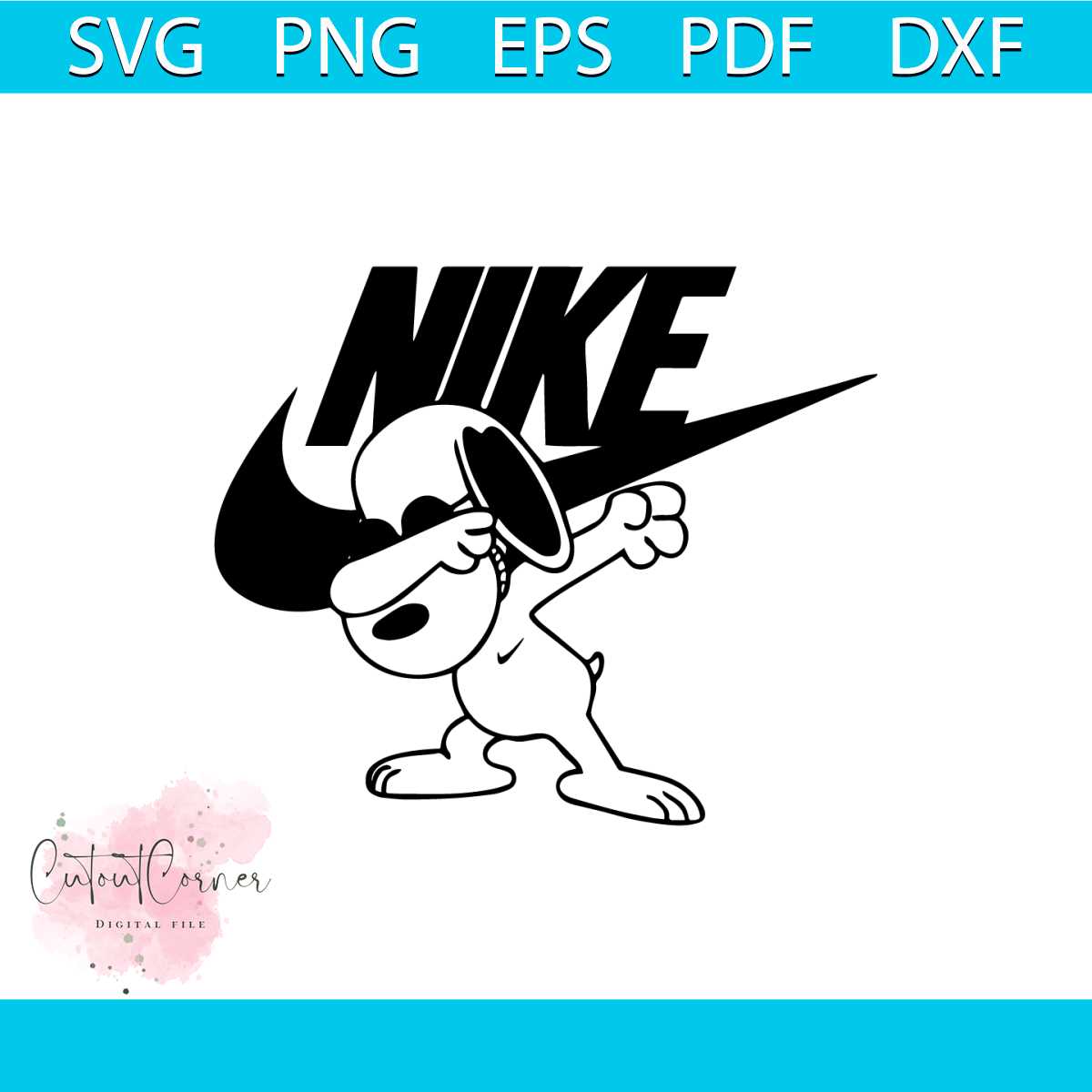 Funny Dabbing Snoopy Nike Logo SVG Cutting Digital File - Inspire Uplift