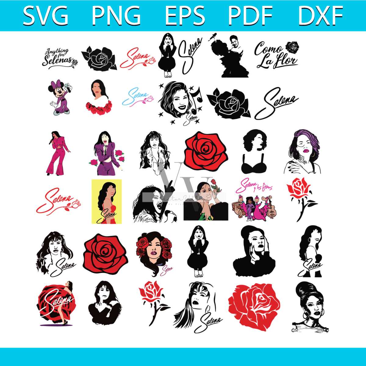 Selena Quintanilla Singer SVG Bundle Graphic Design Files | Inspire Uplift