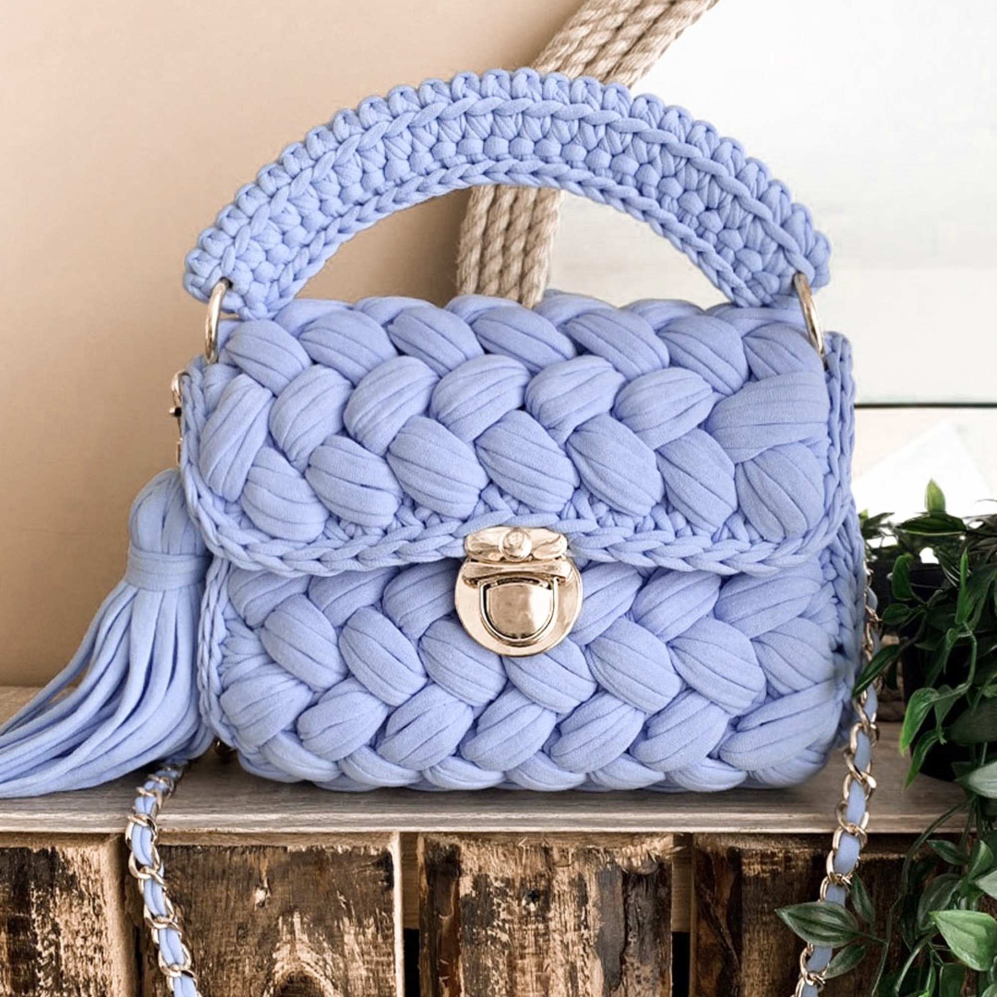 Crochet Pattern Bag Tshirt Yarn Purse Pattern Tutorial Bag | Inspire Uplift