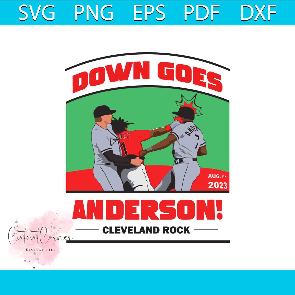 Jose Ramirez vs Tim Anderson SVG Down Goes Anderson SVG | Inspire Uplift