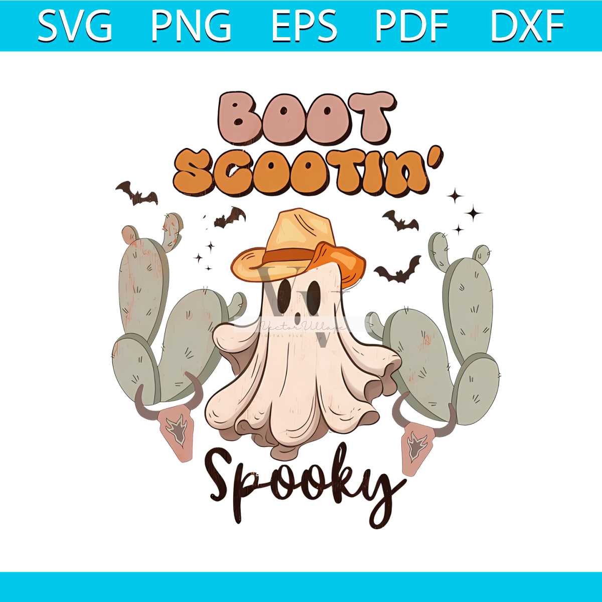 Western Cowboy Ghost Boot Scootin Spooky PNG Download | Inspire Uplift