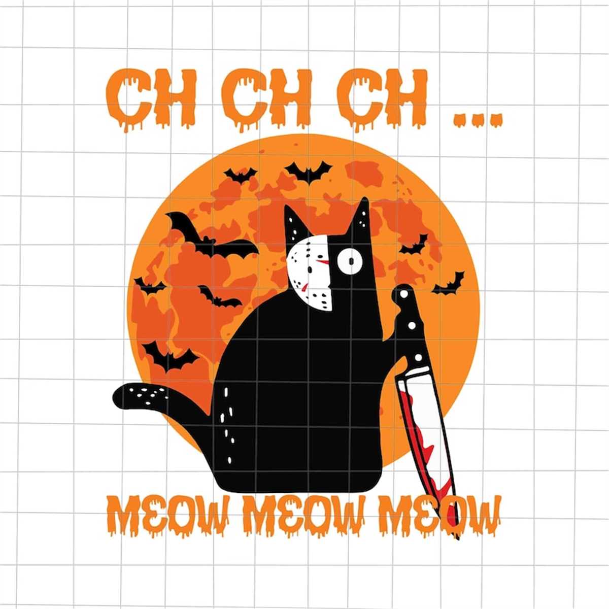 Ch Ch Ch Meow Meow Meow Svg, Scary Halloween Black Cat Svg, | Inspire ...