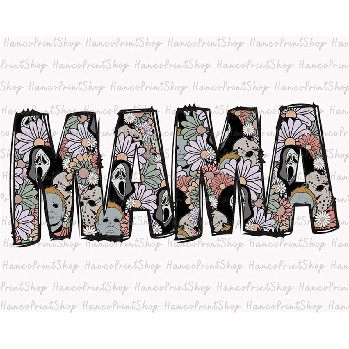 Floral Horror Movie Characters Mama Png, Halloween Png, Spoo | Inspire ...