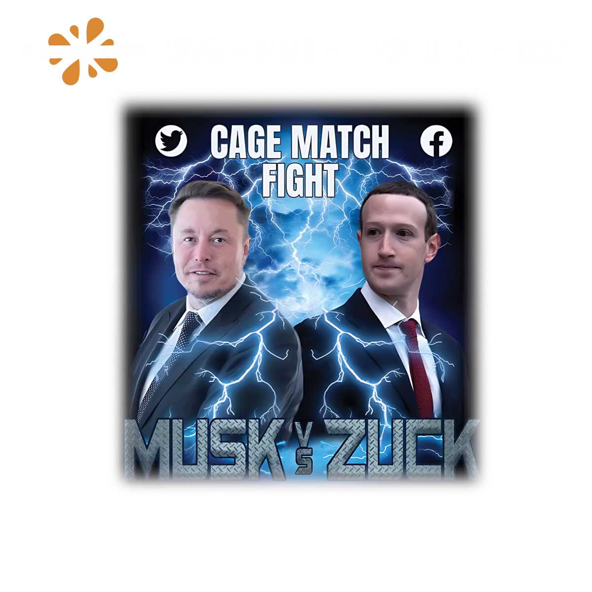 Mark Zuckerberg vs Elon Musk Cage Match Fight PNG File | Inspire Uplift