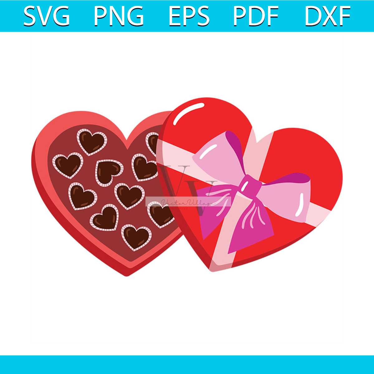 Valentine Heart Box Of Chocolates Svg, Valentine Svg, Box Sv | Inspire ...