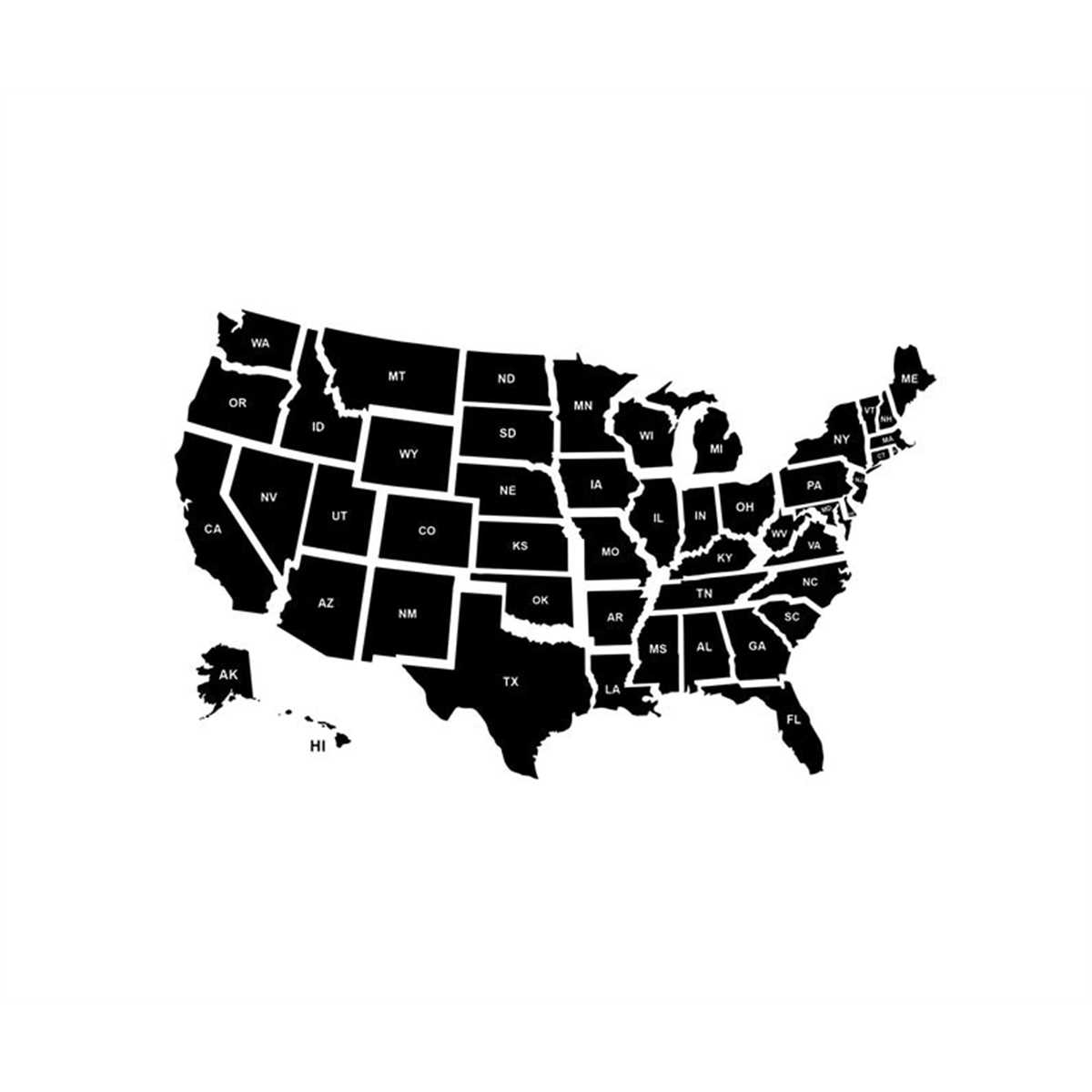 USA MAP SVG Files, States Svg Files For Cricut, All States S | Inspire ...