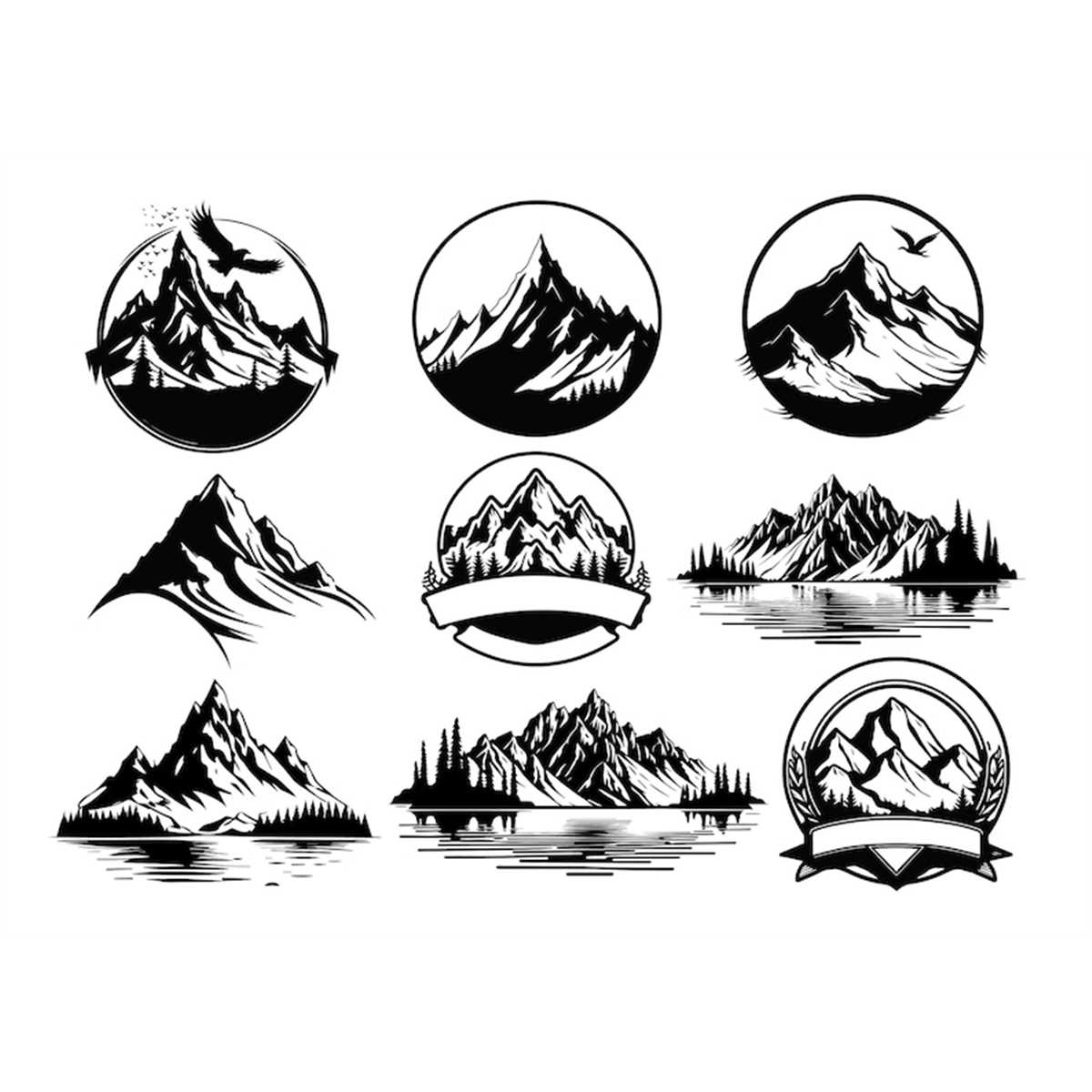 MOUNTAIN SVG Bundle, MOUNTAIN Clipart, Mountain svg cut file - Inspire ...