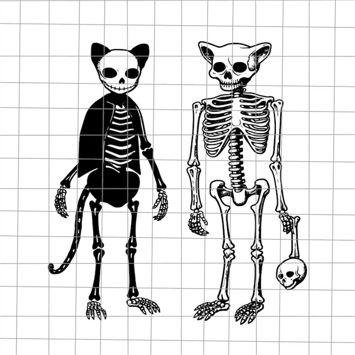 Halloween Skeleton Cat Svg, Cat halloween svg, Skeleton Blac | Inspire ...