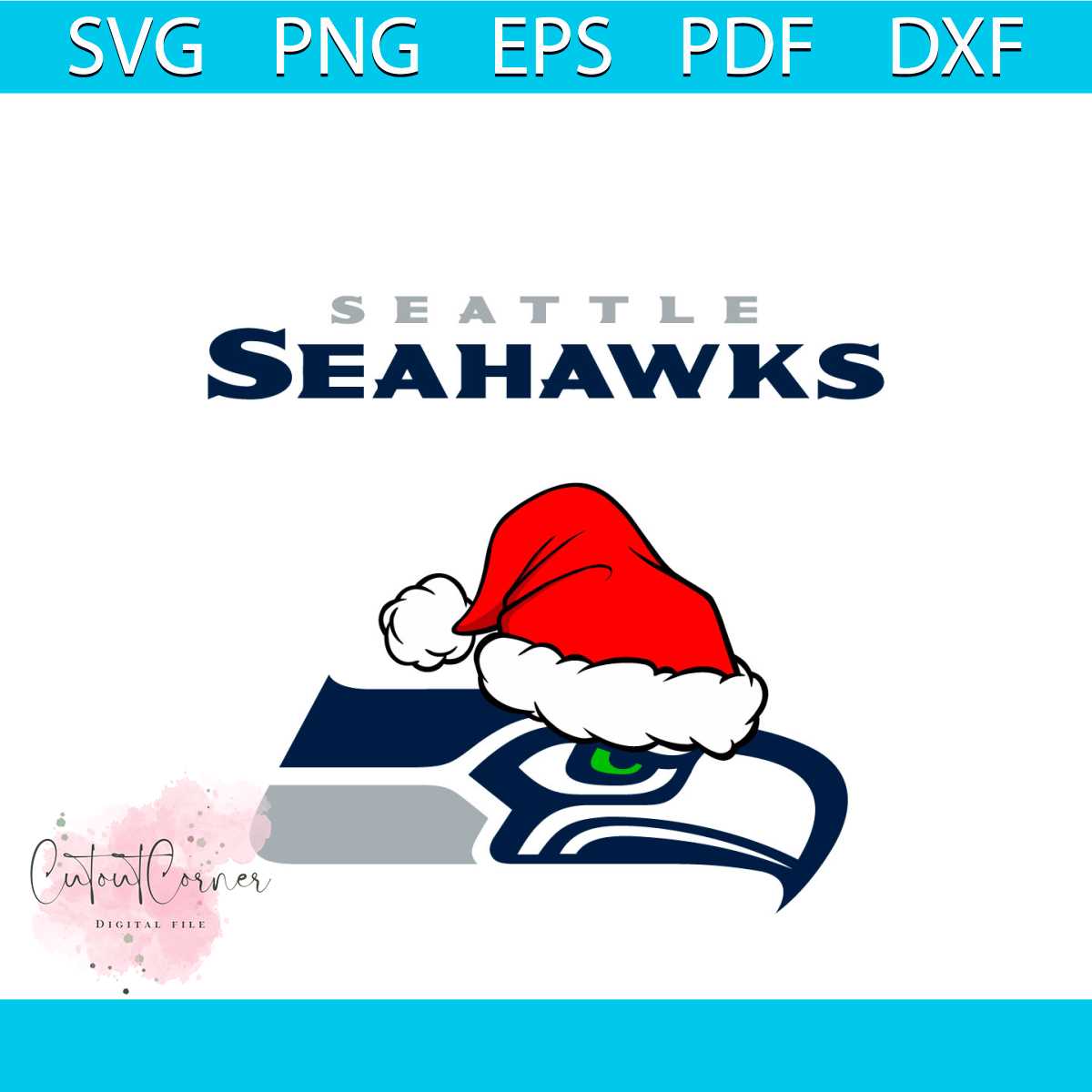 Seattle Seahawks Christmas NFL Logo SVG Cutting Digital File | Inspire ...