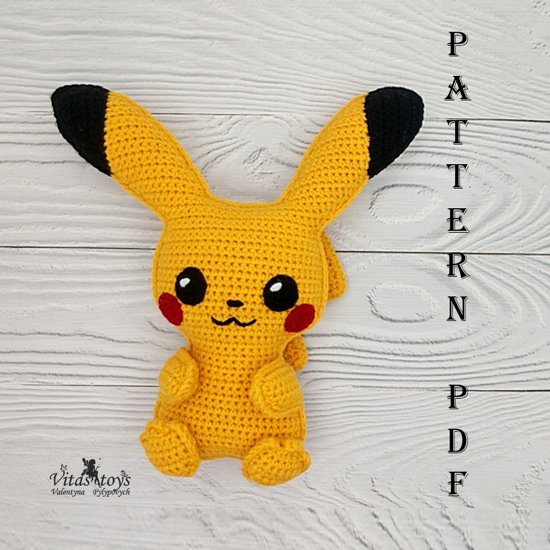 Crochet Amigurumi Pikachu Doll rag doll Pattern | Inspire Uplift