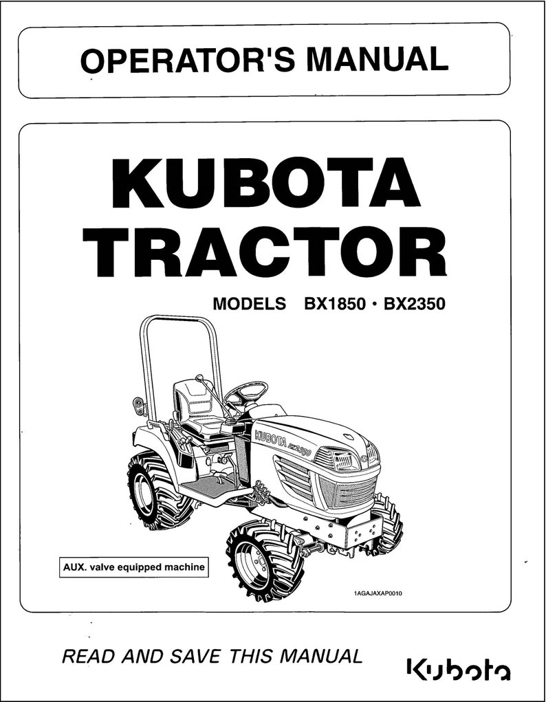 BX1850 BX2350 Tractor Workshop Repair Service Manual Kubota | Inspire ...