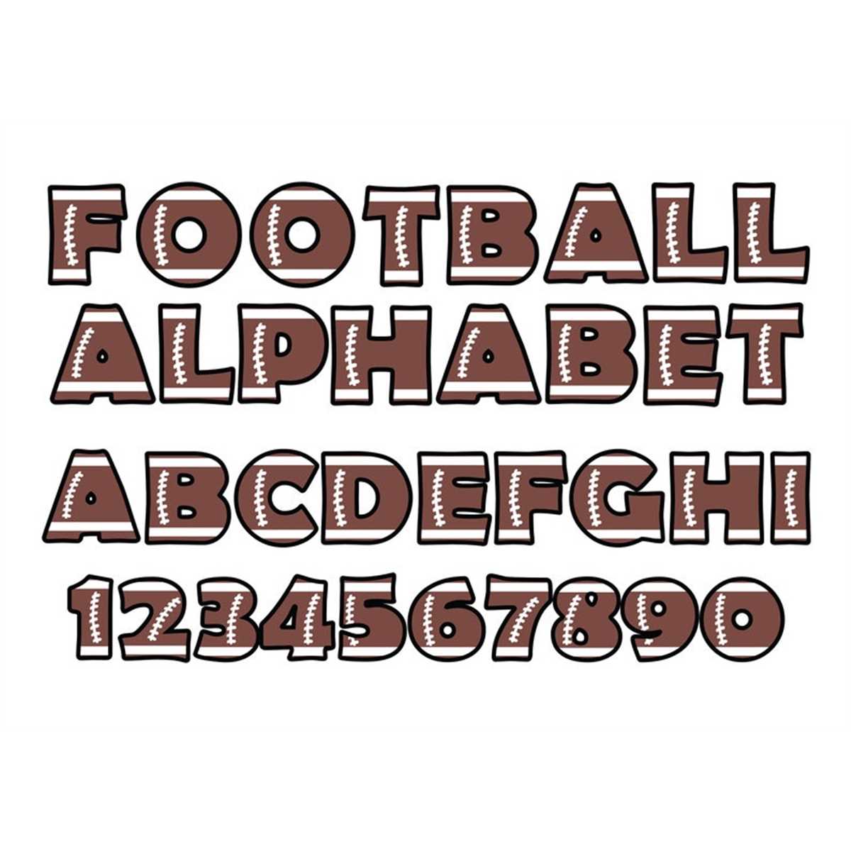 FOOTBALL ALPHABET and Numbers SVG Files, Football Alphabet C - Inspire ...