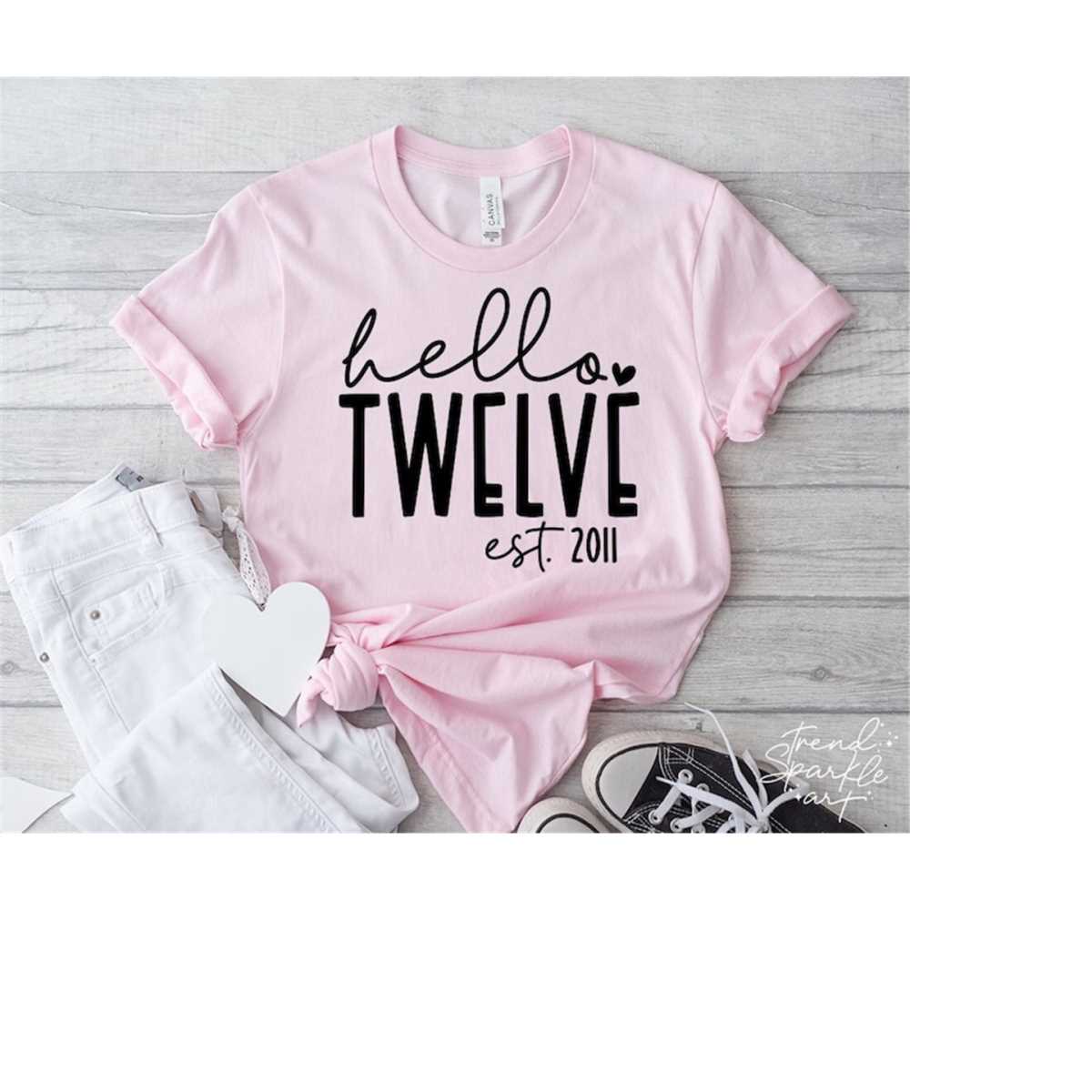 Hello Twelve SVG, PNG, 12th Birthday Svg, Birthday Girl Svg, | Inspire ...