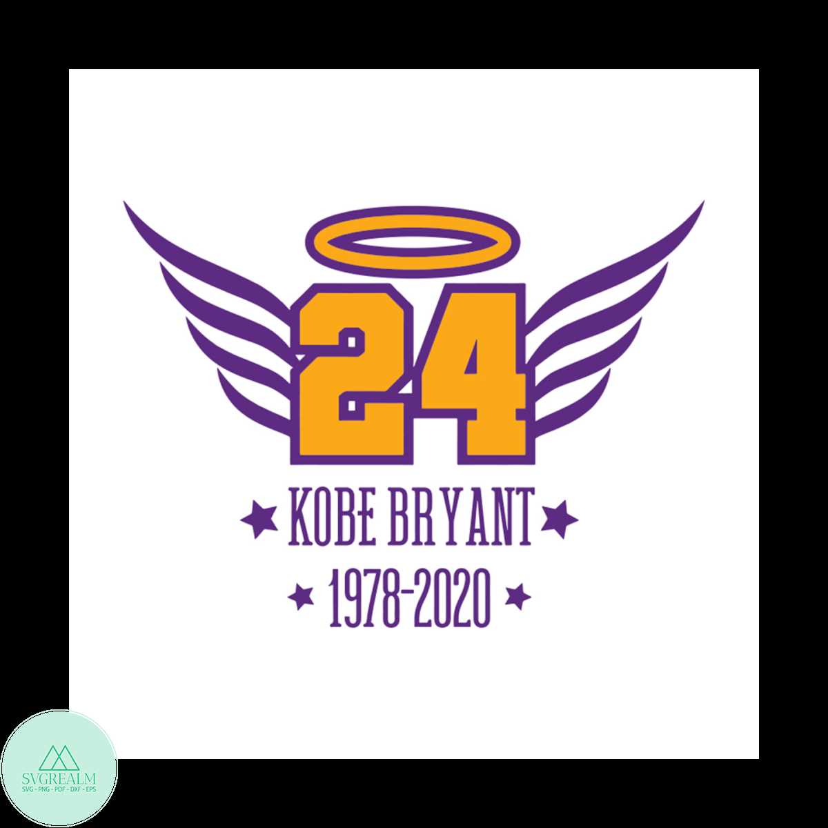 Kobe Bryant SVG , 24 Legend Rest In Peace, Memorial Angel Wi | Inspire ...